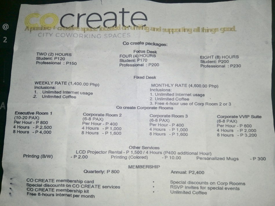 Ceres Mart and Cocreate City Coworking Spaces open now on Lacson street ...